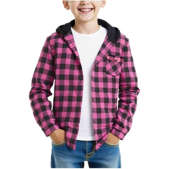 GUNIA Boys Long Sleeve Plaid Shirt Button Down Shirts Casual Classic ...