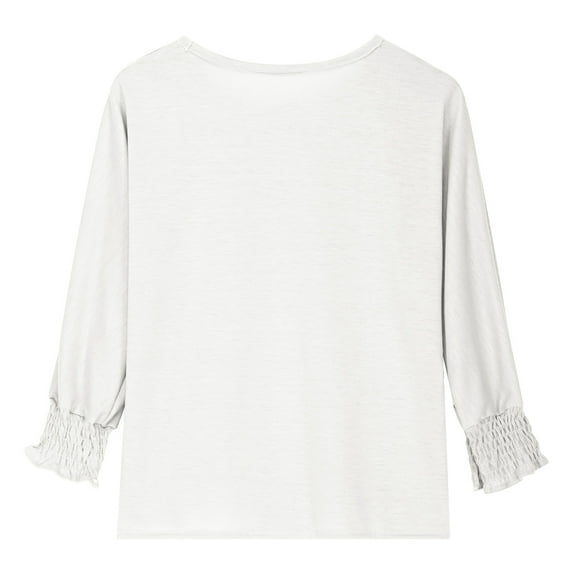 GUNIA Girls 3/4 Sleeve Shirts Casual Solid Color Crewneck Basic Tunic ...