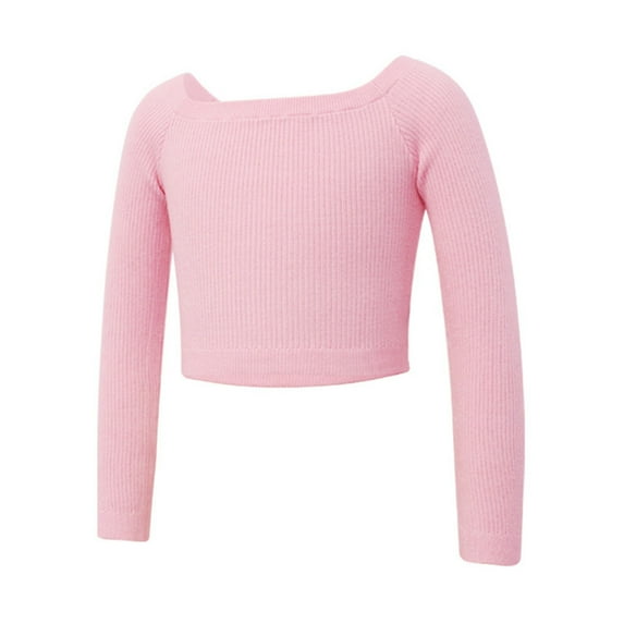 GUNIA Girls Long Sleeve Ballet Shirts Casual Solid Color Crewneck Basic ...