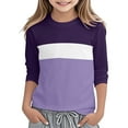 GUNIA Girls Long Sleeve Shirts Casual Color Block Crewneck Basic Tunic ...