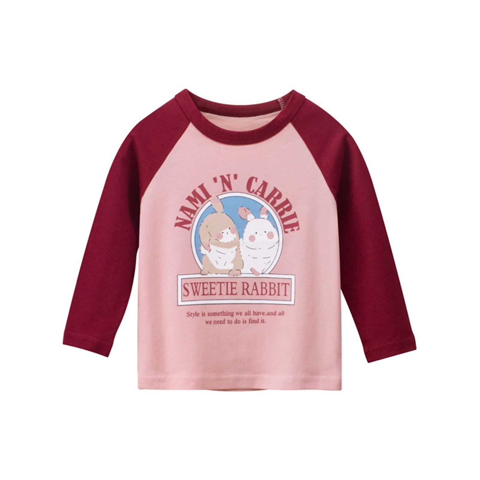 GUNIA Girls Long Sleeve Shirts Casual Cute Graphic Crewneck Basic Kids ...