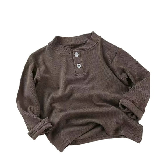 GUNIA Girls Long Sleeve Shirts Casual Solid Color Crewneck Basic Kids ...