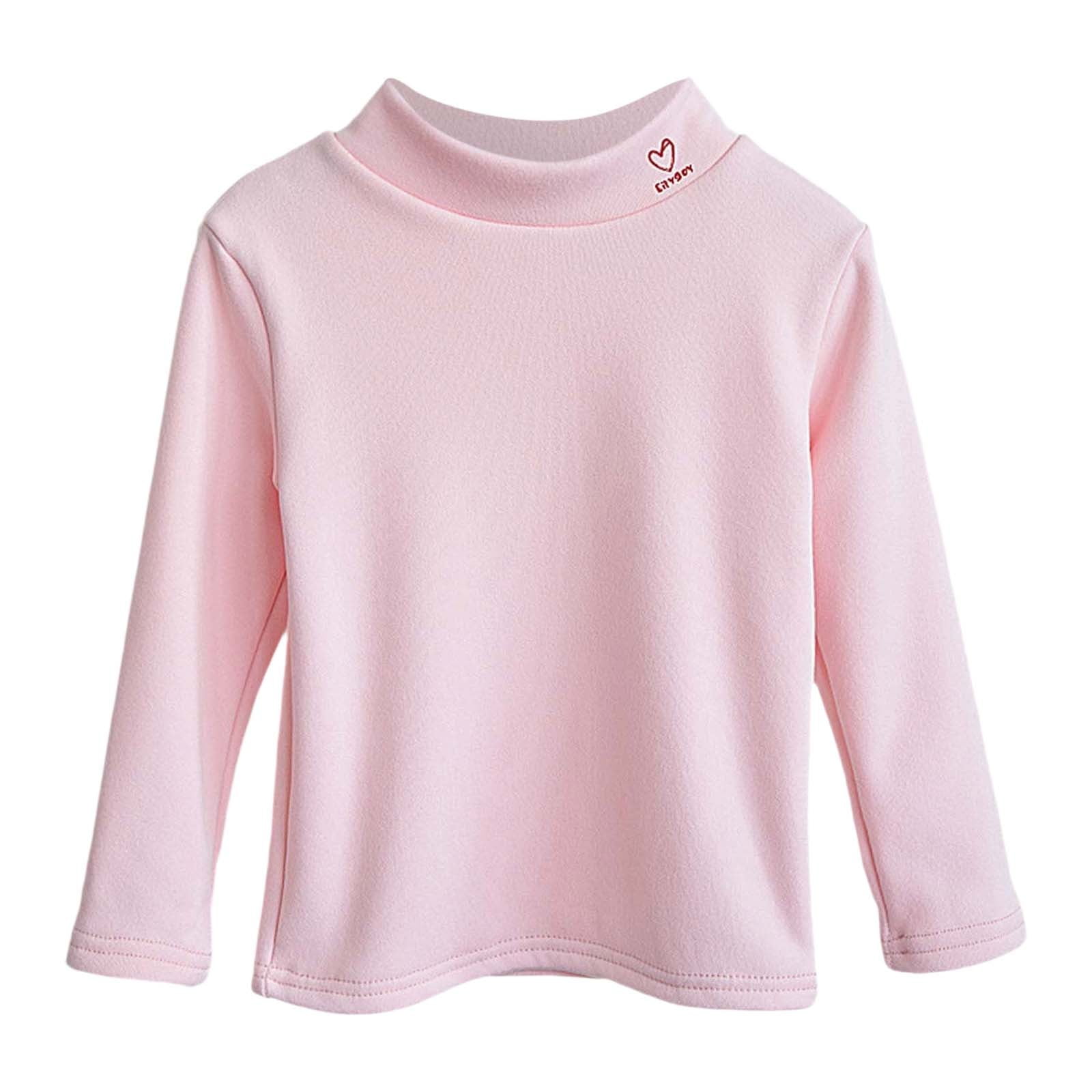 GUNIA Girls Long Sleeve Shirts Casual Solid Color Crewneck Basic Kids ...