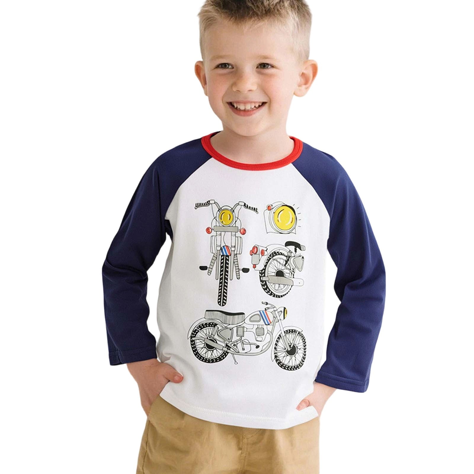 GUNIA Kids Toddler Boys Long Sleeve Shirts Dinosaur Excavator Print ...