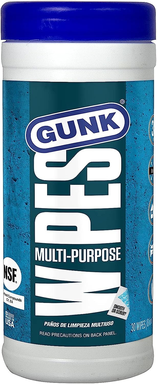 GUNK MPDW30 Multi-Purpose Degreasing Wipes 30-Count 8 x 12 inch 2-Sided ...