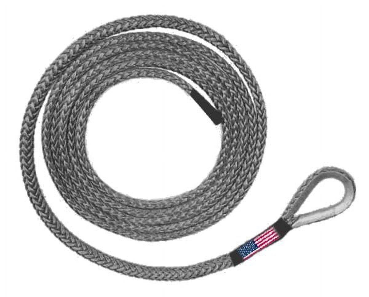 GUNMETAL GREY AMSTEEL BLUE PLOW ROPE 1/4 inch x 10 ft (9,200 lb ...