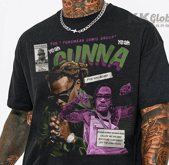 GUNNA T-SHIRT, Rap Tee Concert , Free Young Thug Thugger Slime Season ...