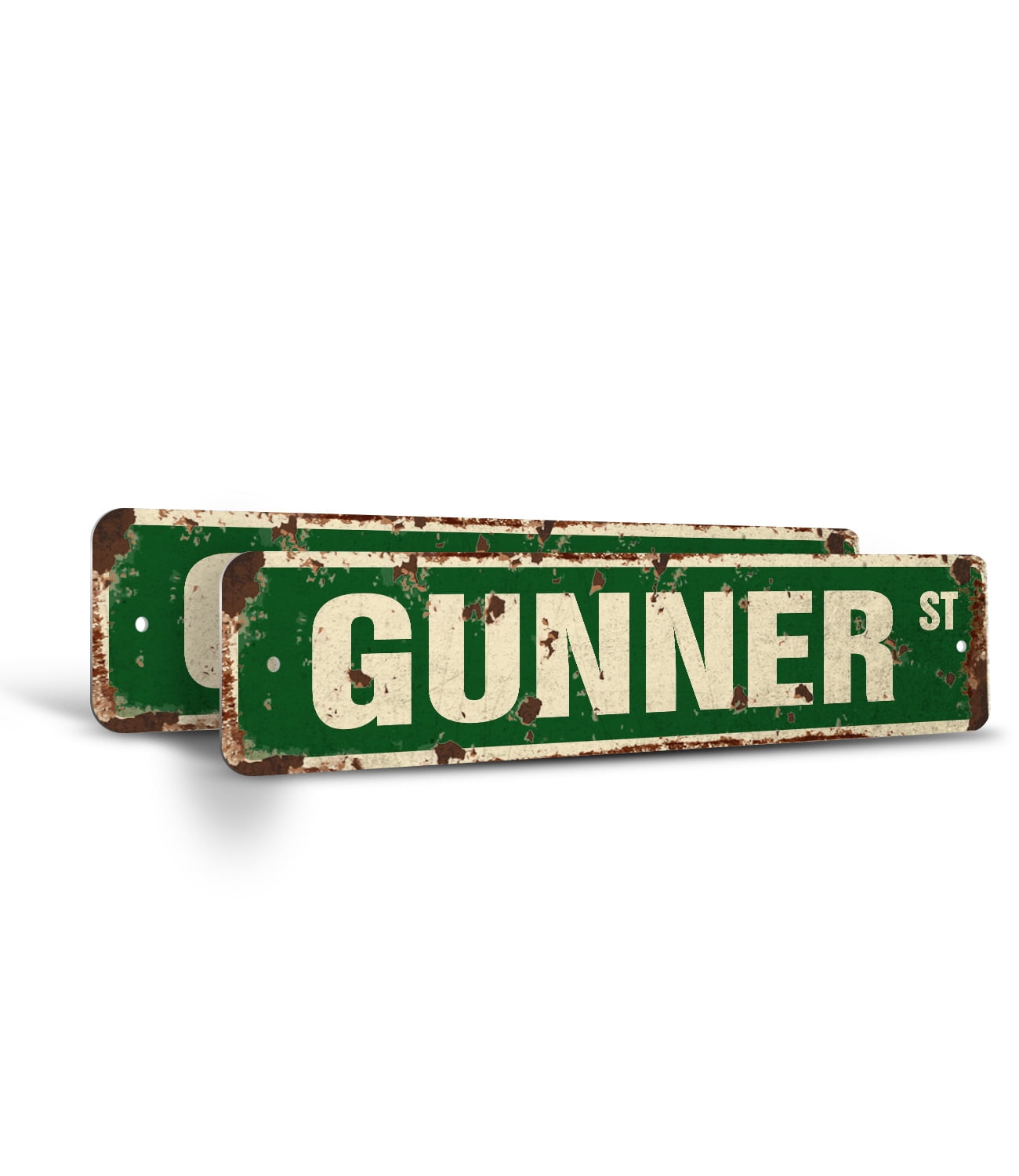 GUNNER Vintage Style Rustic Street Sign – (2 Pack) Childrens Name Room ...