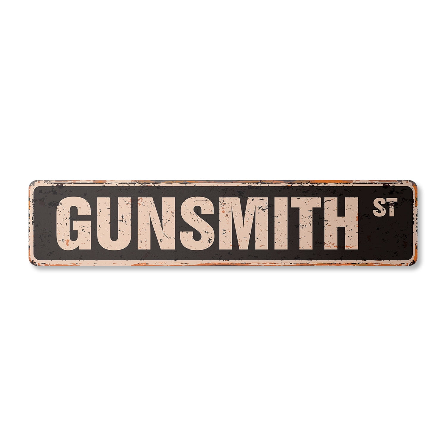GUNSMITH Vintage Aluminum Street Sign rifle shotgun pistol gun range ...