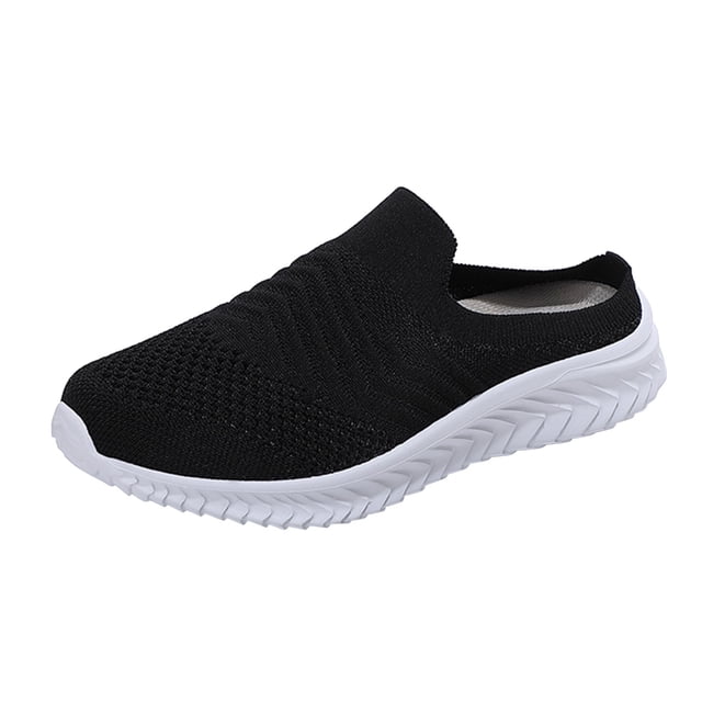 GUOBIOZIY Backless Sneakers for Women Breathable Arch Support Walking ...