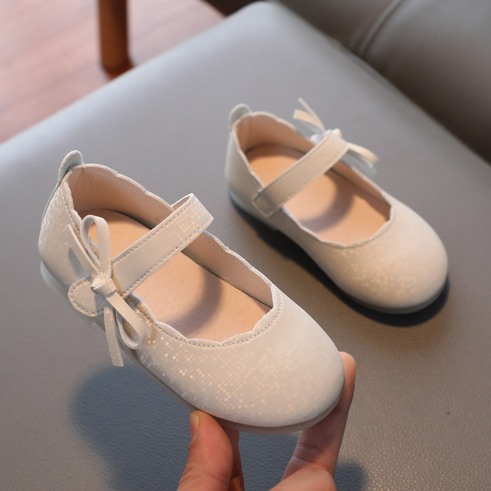 GUOBIOZIY Girls Dress Shoes Sparkly Shoes for Girls Princess Mary Jane ...