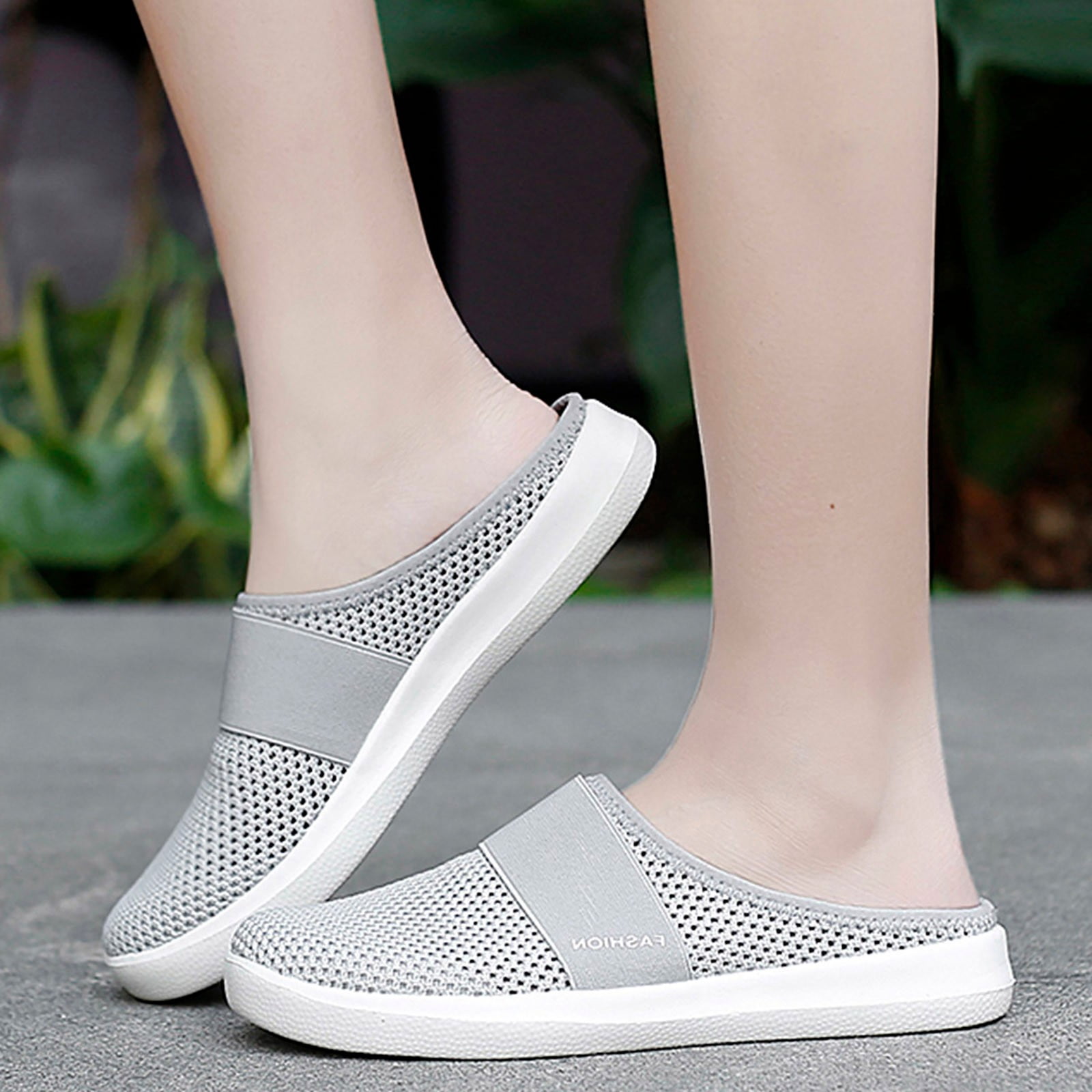 GUOBIOZIY Mules for Women Walking Sneakers Summer Slip-On Mule Shoes ...
