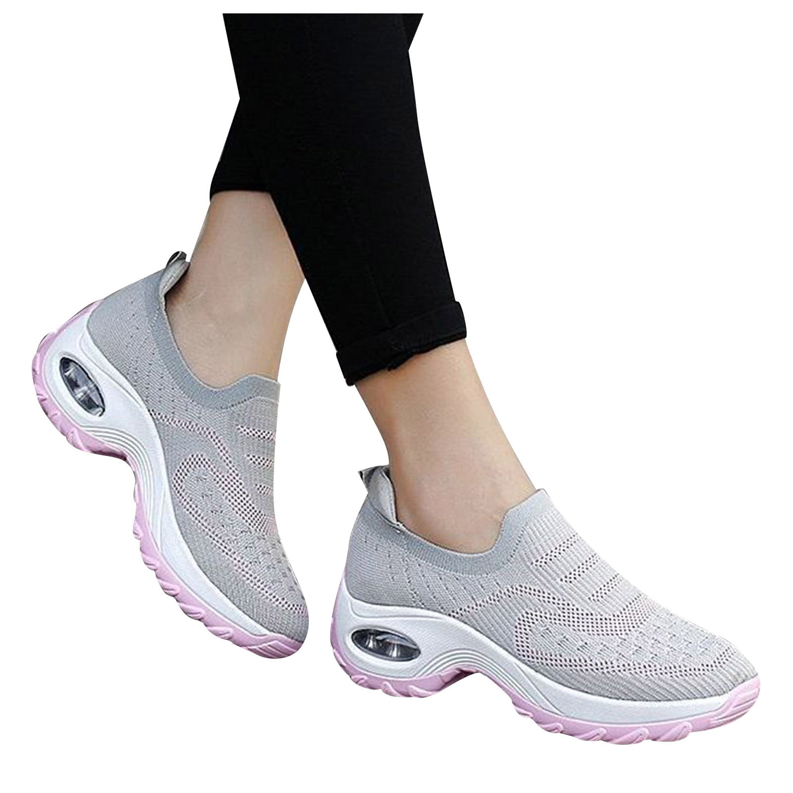 GUOBIOZIY Women's Walking Shoes Slip on Sock Sneakers Mesh Air Cushion ...