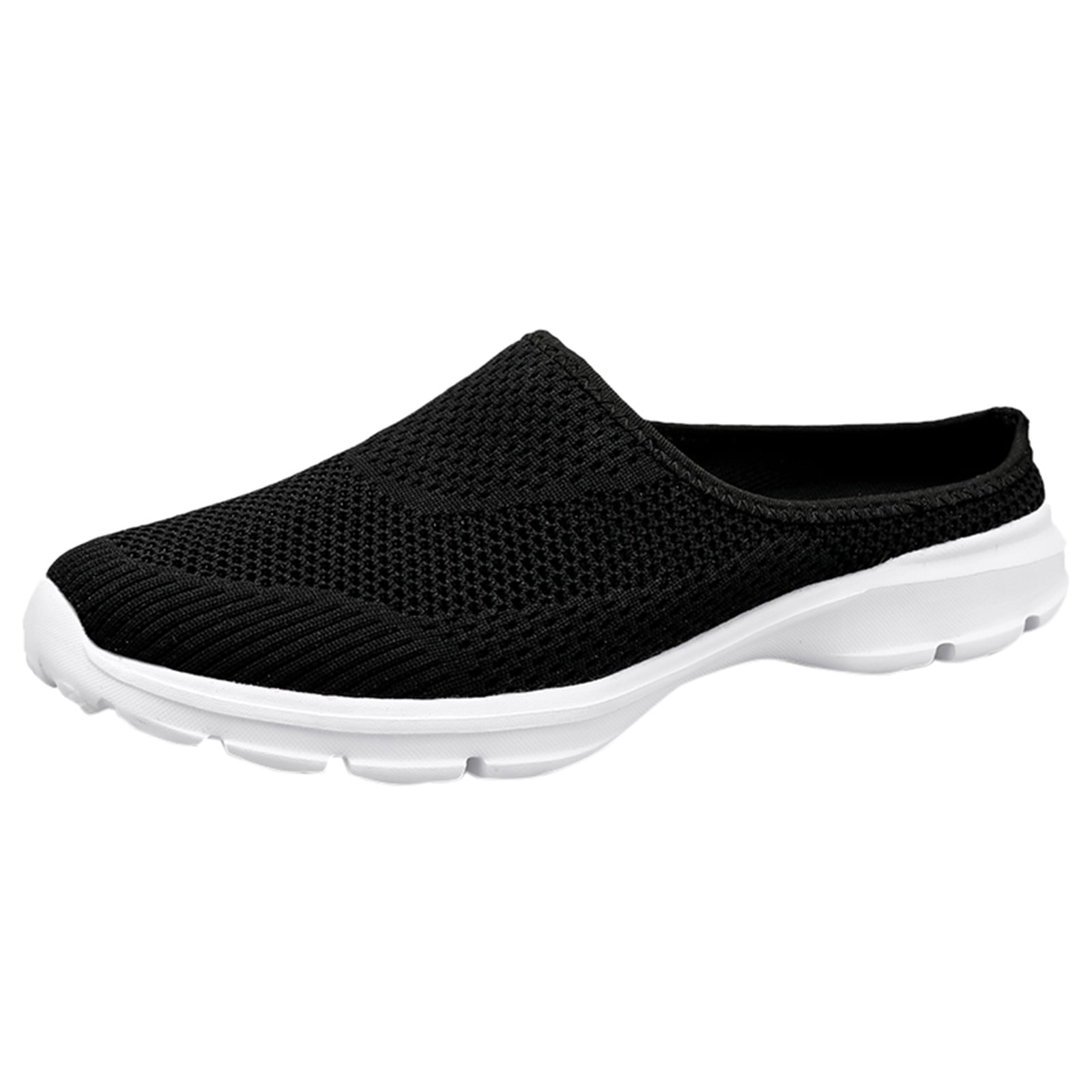 GUOBIOZIY Womens Open Back Sneakers Slip On Mules Shoes Comfort ...