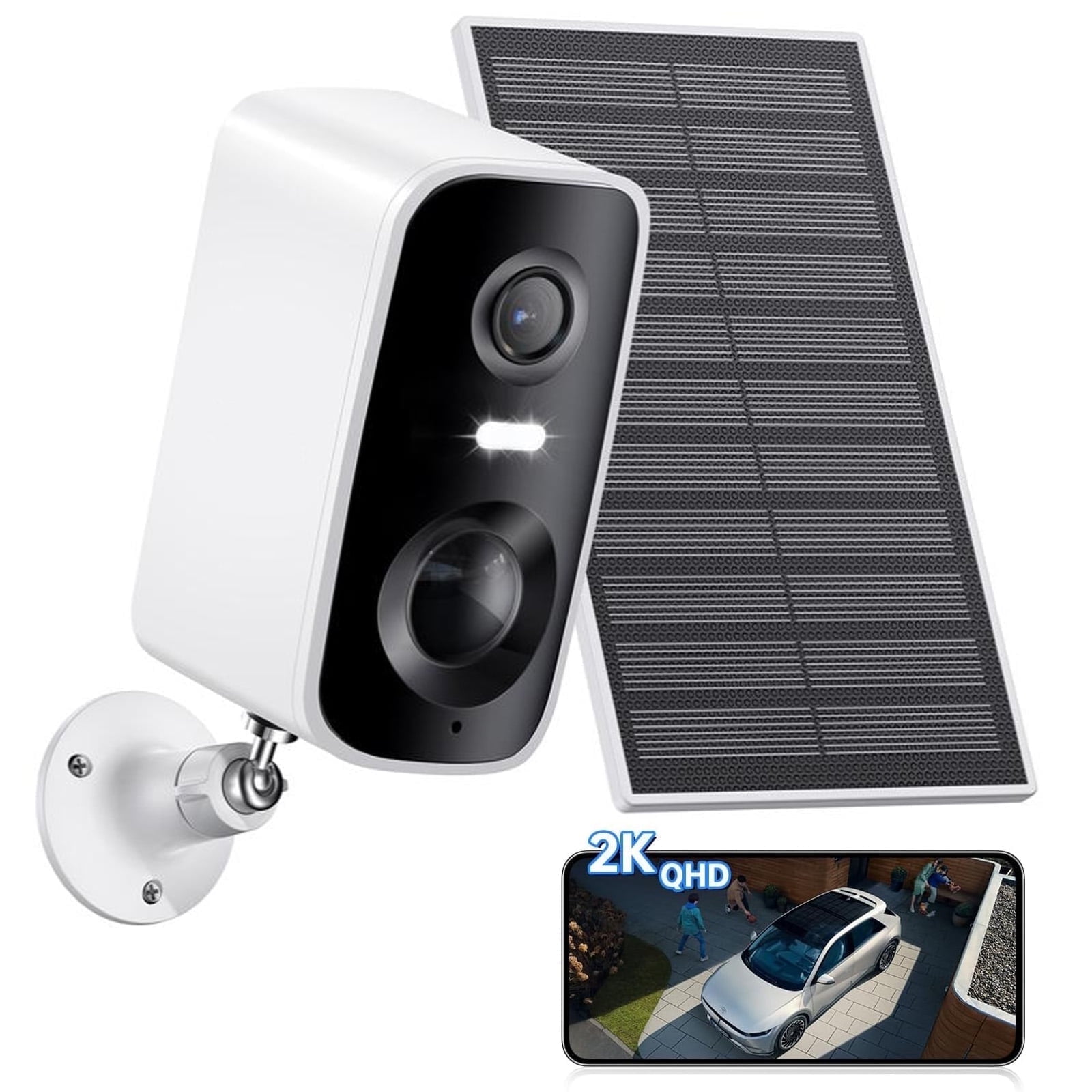 Solar Security Camera Wireless Outdoor - HD 2K Battery Powered Cameras ...