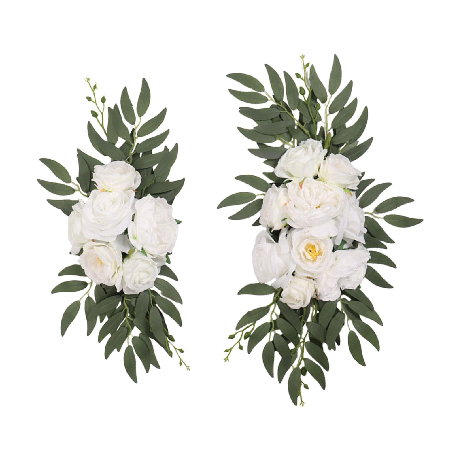 GUOOL 2Pcs Silk Flowers Wedding Arch Flowers Door Floral Backdrop ...