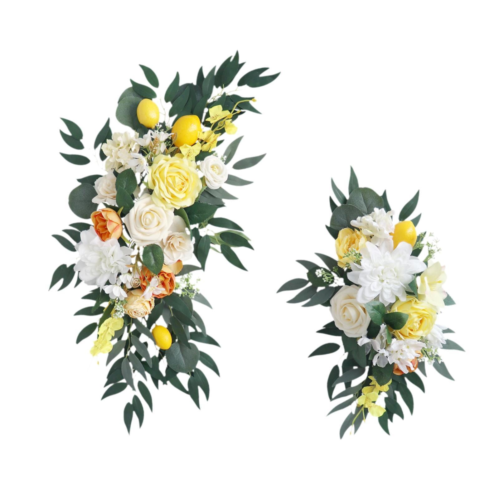 GUOOL 2Pcs Wedding Arch Flowers Artificial Flower Swag Modern Wedding ...