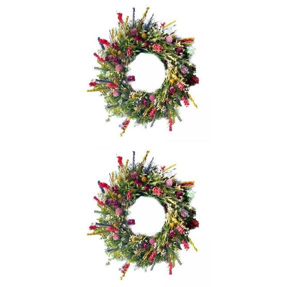 GUOOL 2Pieces Spring and Wreath Door Wreath Spring Hanging Ornaments ...