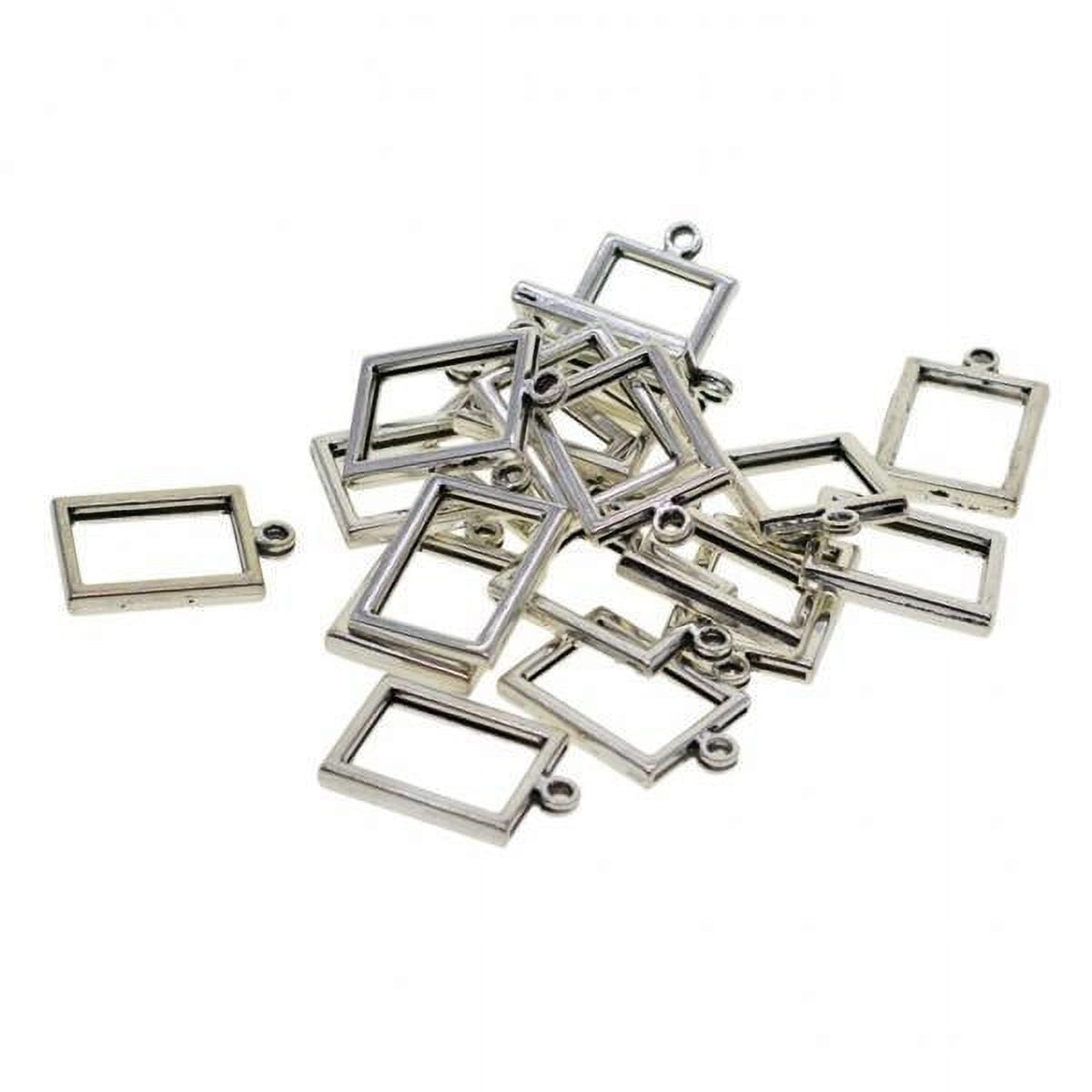 GUOOL 2x 20PCS Rectangular Open Bezel Pendants, Bezel Charms Settings Blank Framework Craft for ...