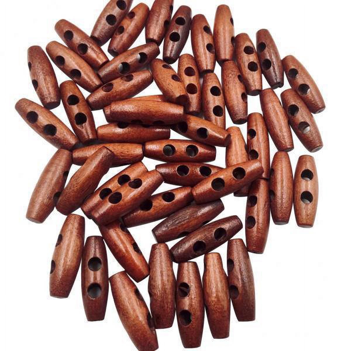 GUOOL 8x 50 Pieces Brown 2-Holes Olive Shape Wooden Buttons Sewing on ...