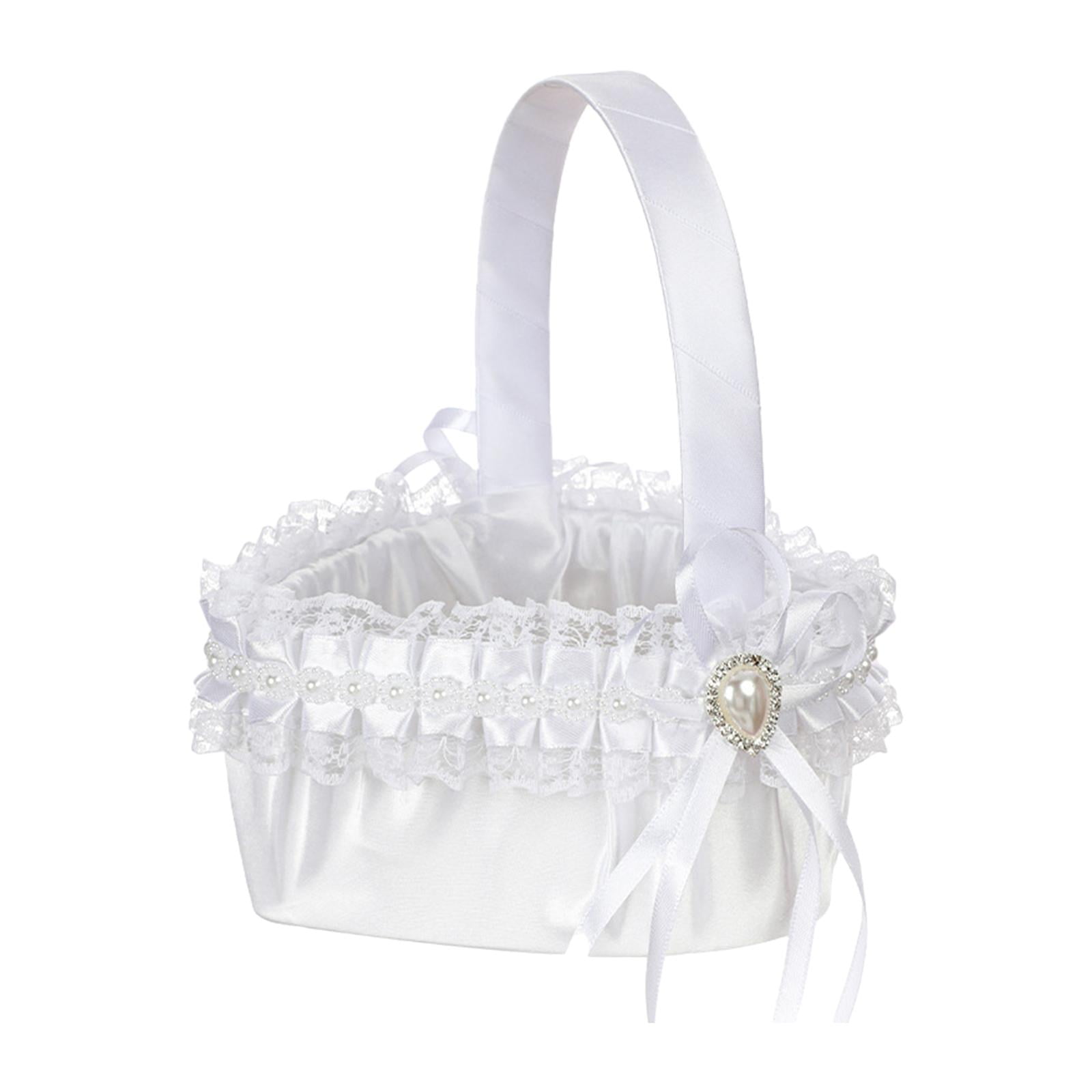 GUOOL Flower Girl Basket Bridesmaid Lace Basket Storage Basket Parties ...
