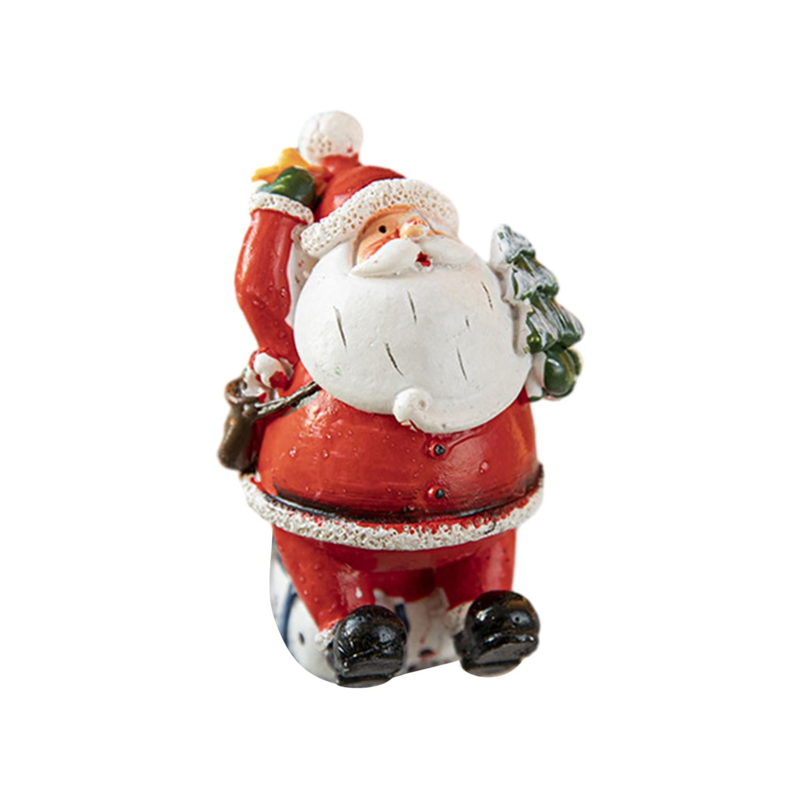 GUOOL Miniature Santa Claus Ornament Small Resin Santa Statue ...