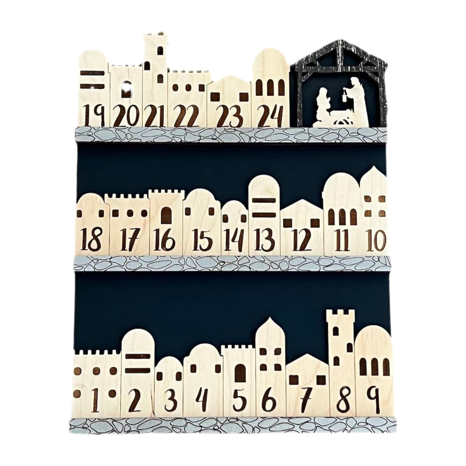 Christian Christmas Nativity Advent Calendar O Holy Night - 8 3/4 Inch ...