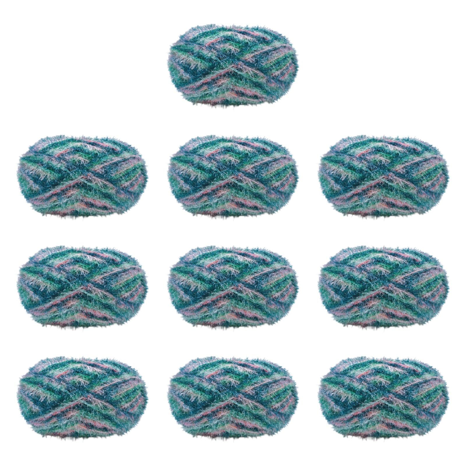 GUOOL Scrub Yarn Assorted Colors 10 Skeins DIY Easy to Dry Sparkly ...