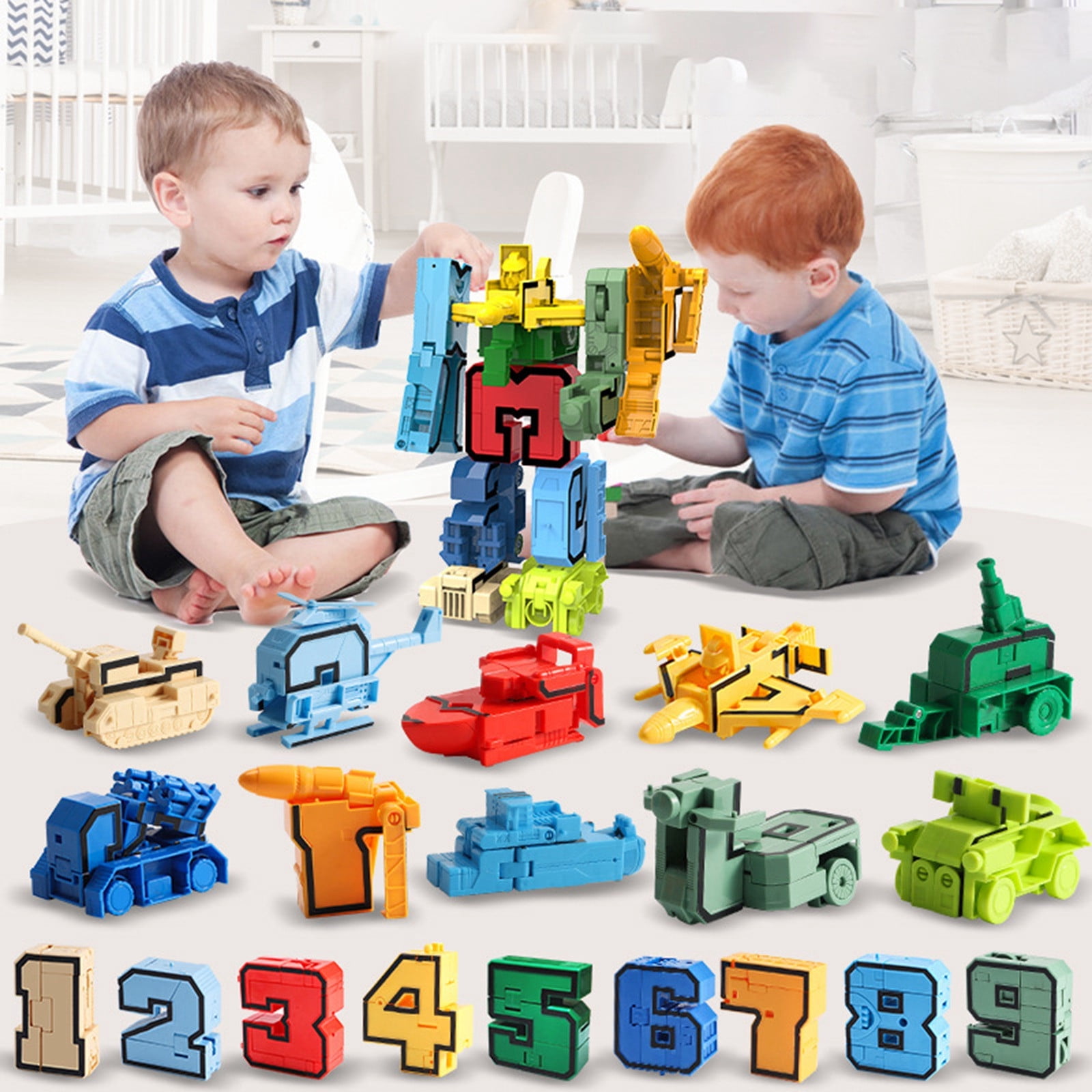 GUOTIAOTANG Number Bots Toys for Kids, Number Robots Block, Preschool ...