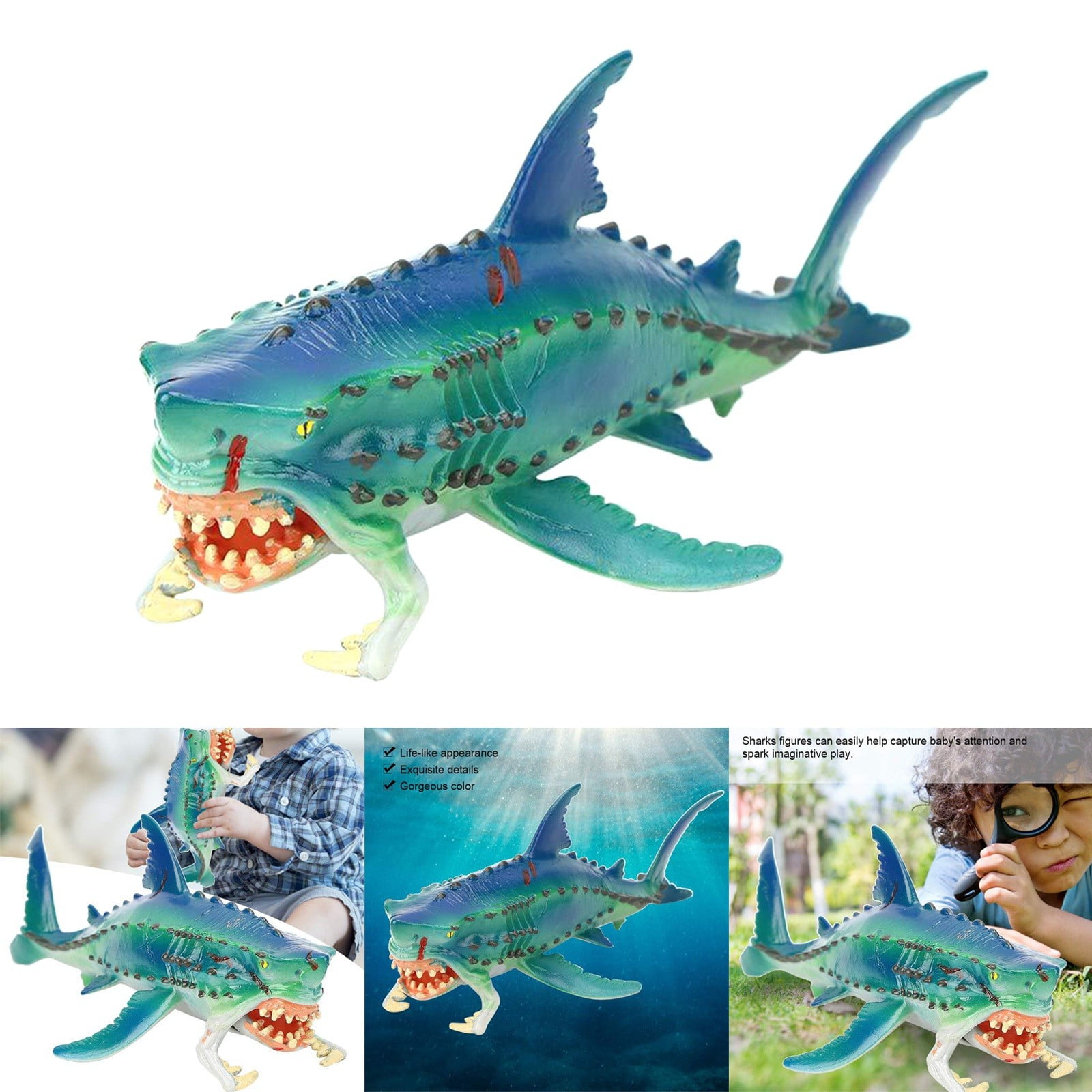 GUOTIAOTANG Shark Model Lifelike Educational Fish Model Toy Marine ...