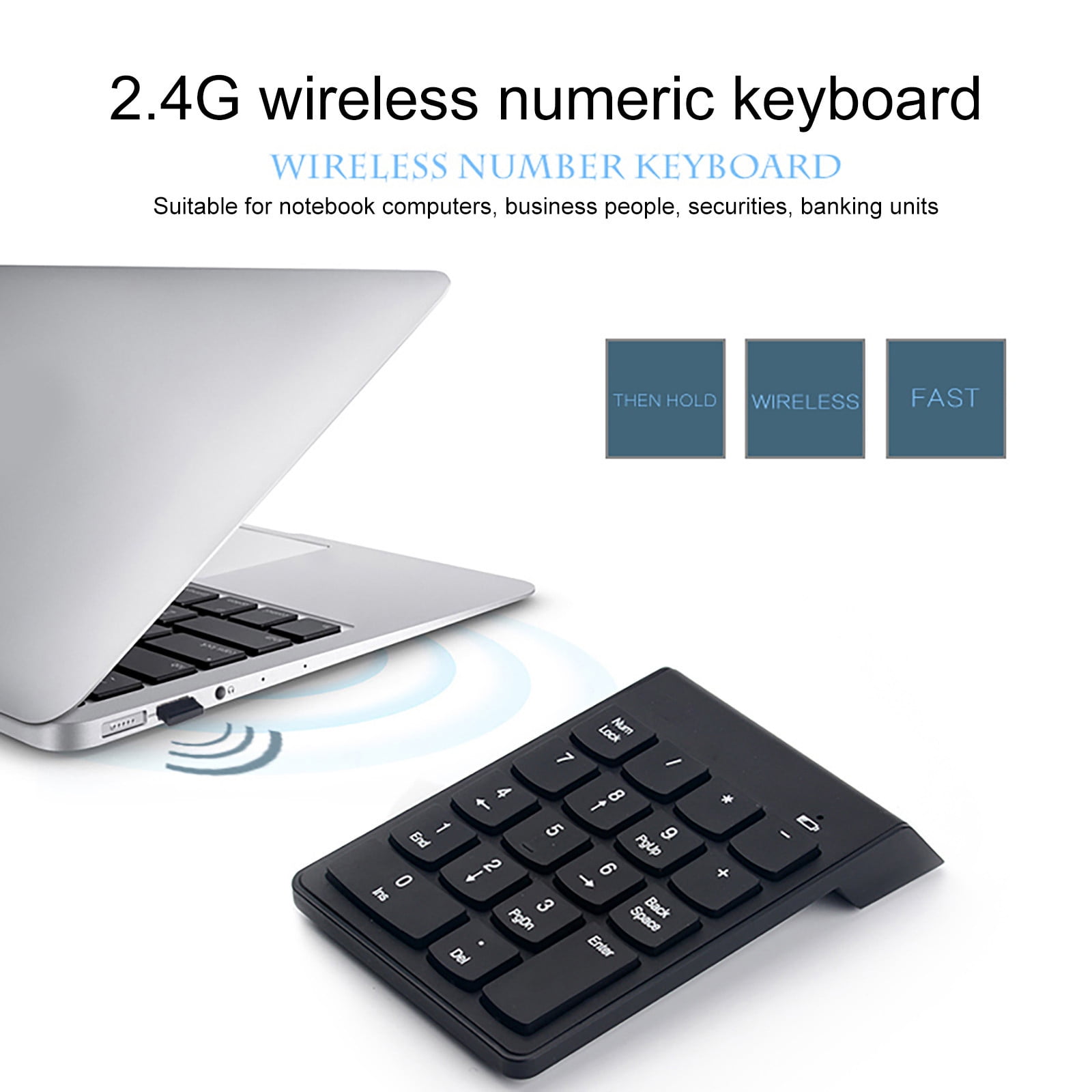 GUOTIAOTANG Wireless Numeric Keypad Cordless Number Keyboard Pad 18 ...