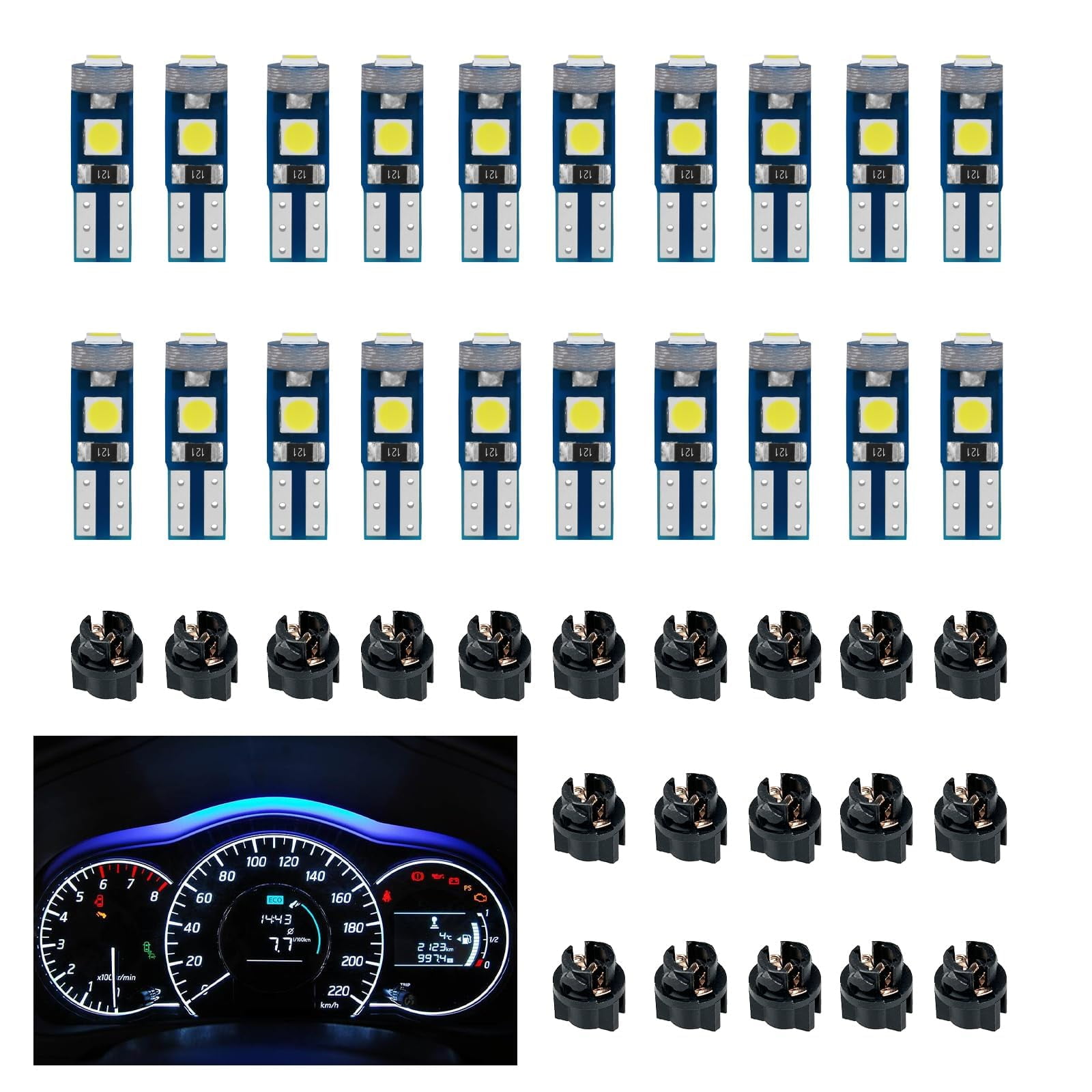 GUQIANLU Ultra-Bright LED Bulb Kit for Dashboard, H2FSDInstrument and ...