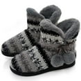 GURGER Booties Slippers Women Winter Knit Slipper Boots Ladies Plush ...