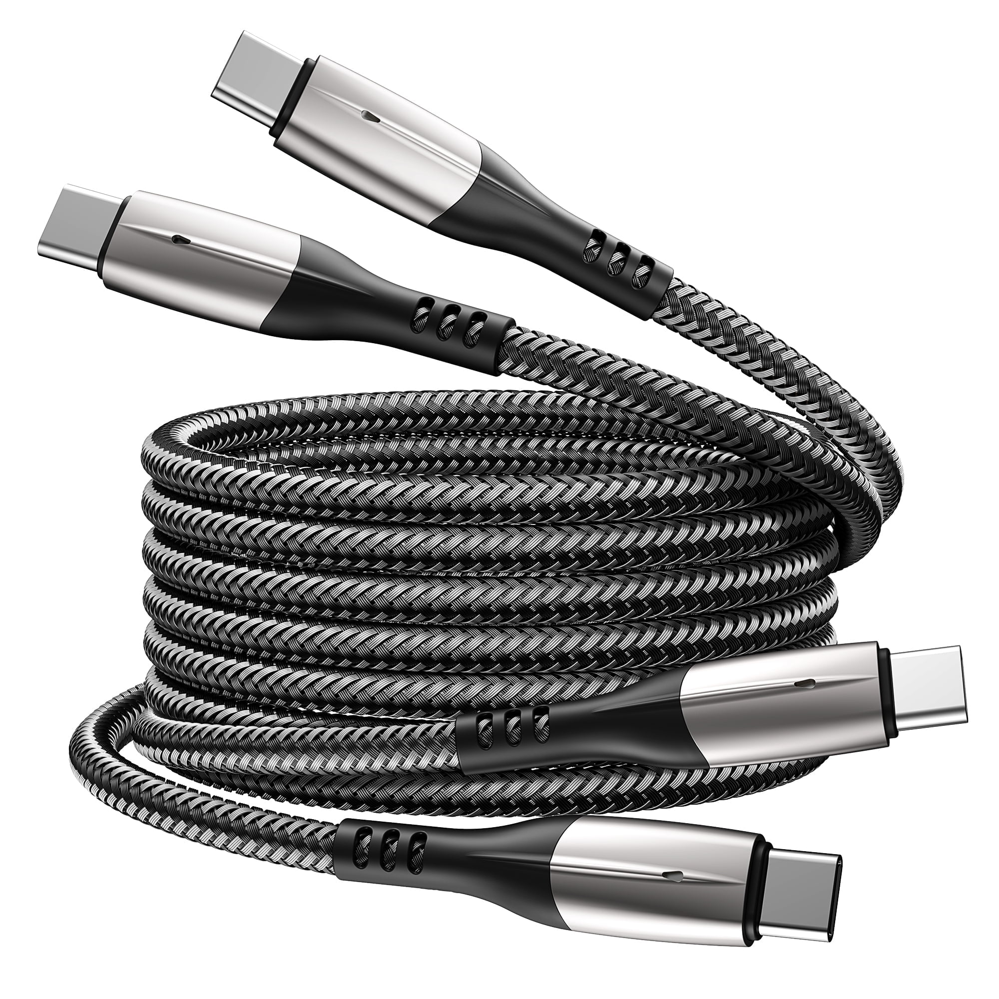 GUSGU USB C to C Charging Cable [2-Pack, 6ft] 60W Nylon Braided USB-C ...