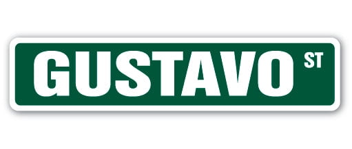 GUSTAVO Street Sign Childrens Name Room Sign | Indoor/Outdoor | 30 ...