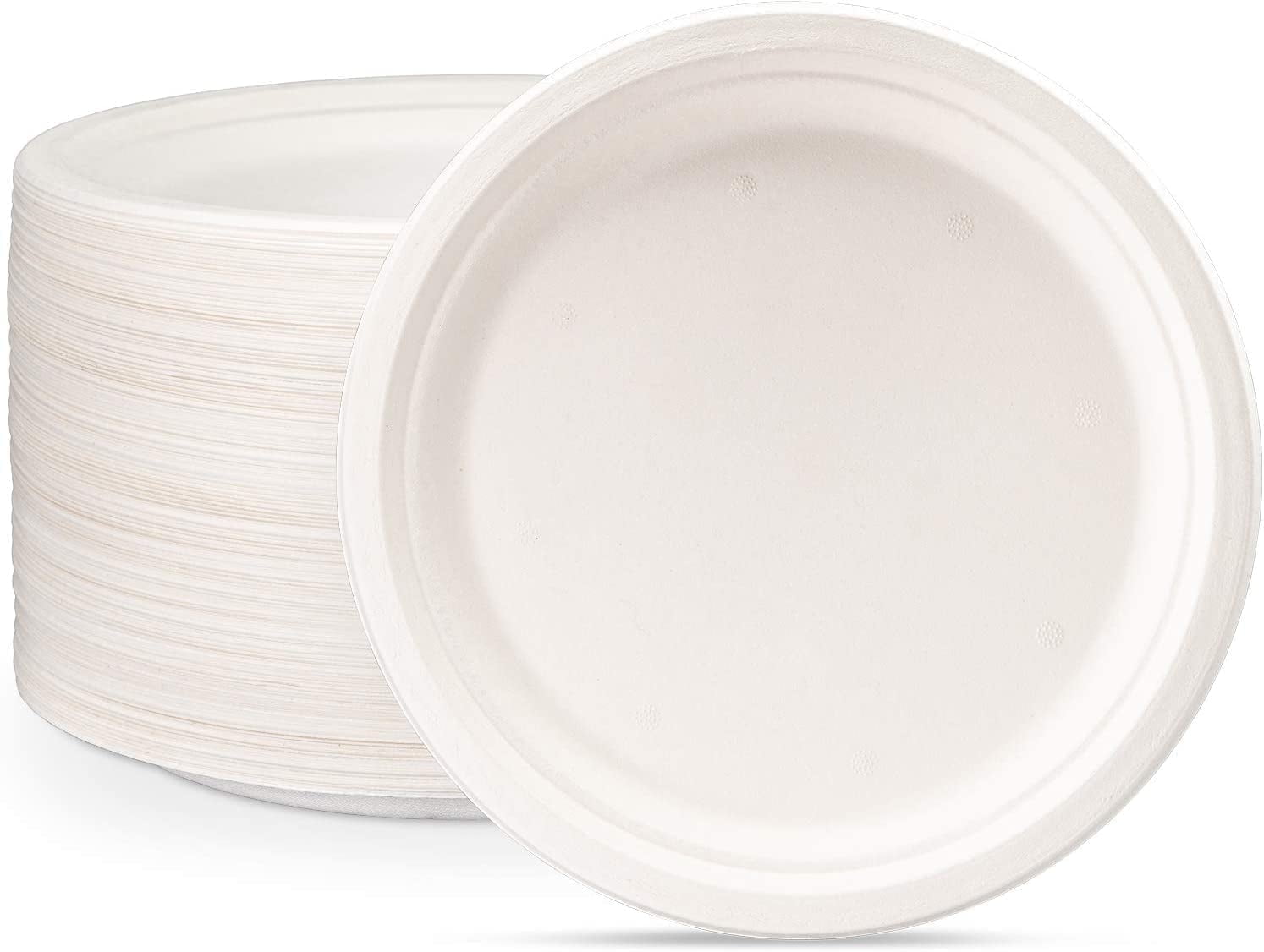 Comfy Package 10” Leak-Strong & Compostable Paper Plates, High Duty ...