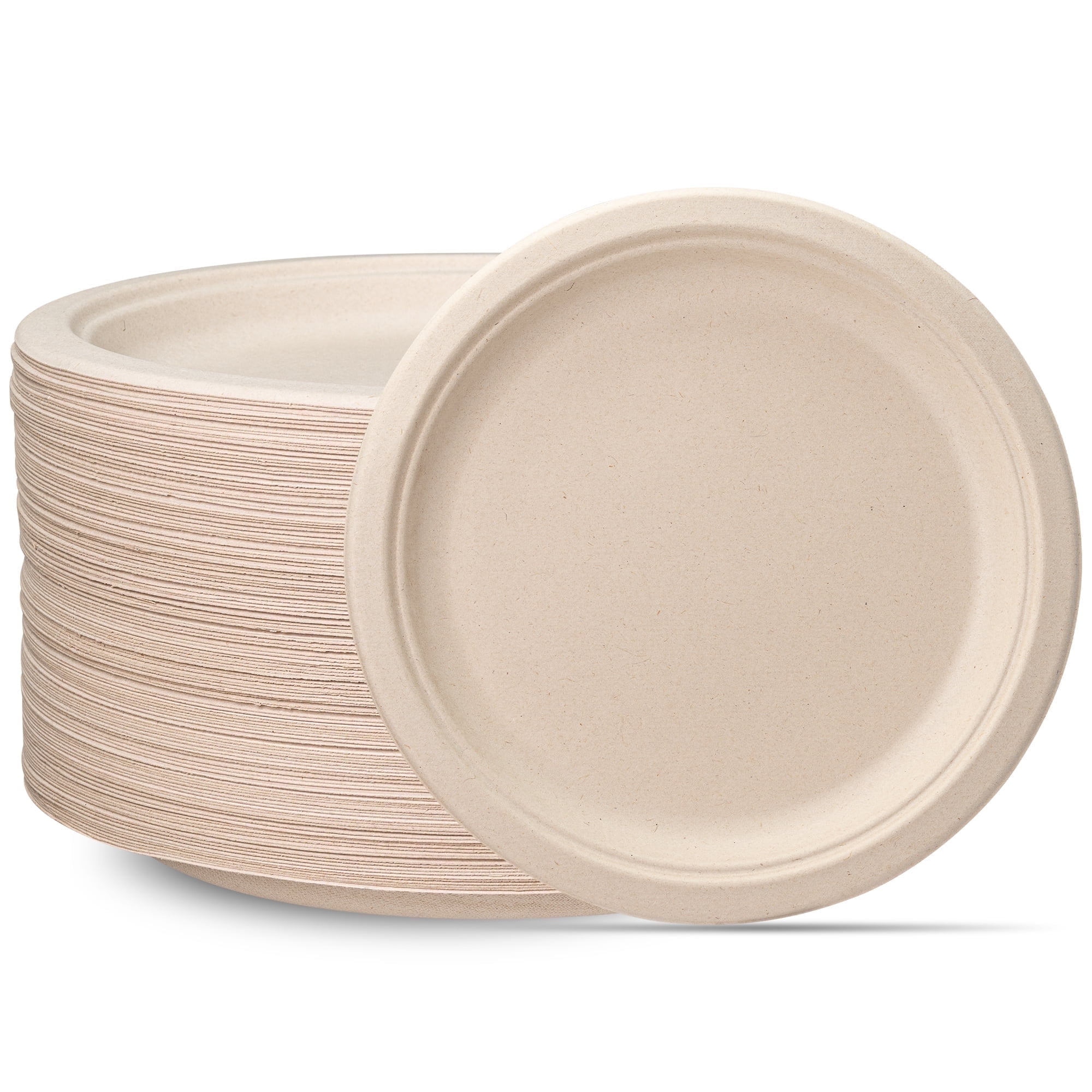 Comfy Package 10-Inch Heavy-Duty Biodegradable Plates [125 Pack] - 100% ...