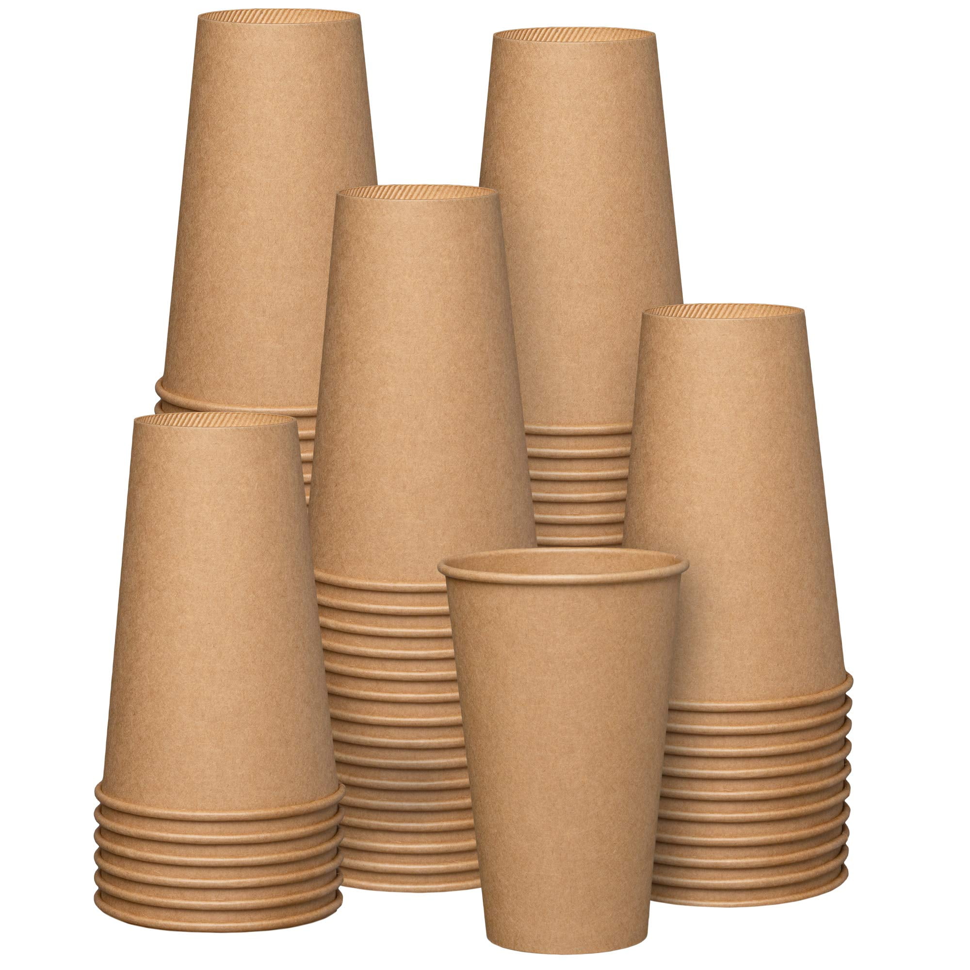 GUSTO [100 Count Kraft AIF9 Disposable Paper Cups, Hot Coffee Cups ...