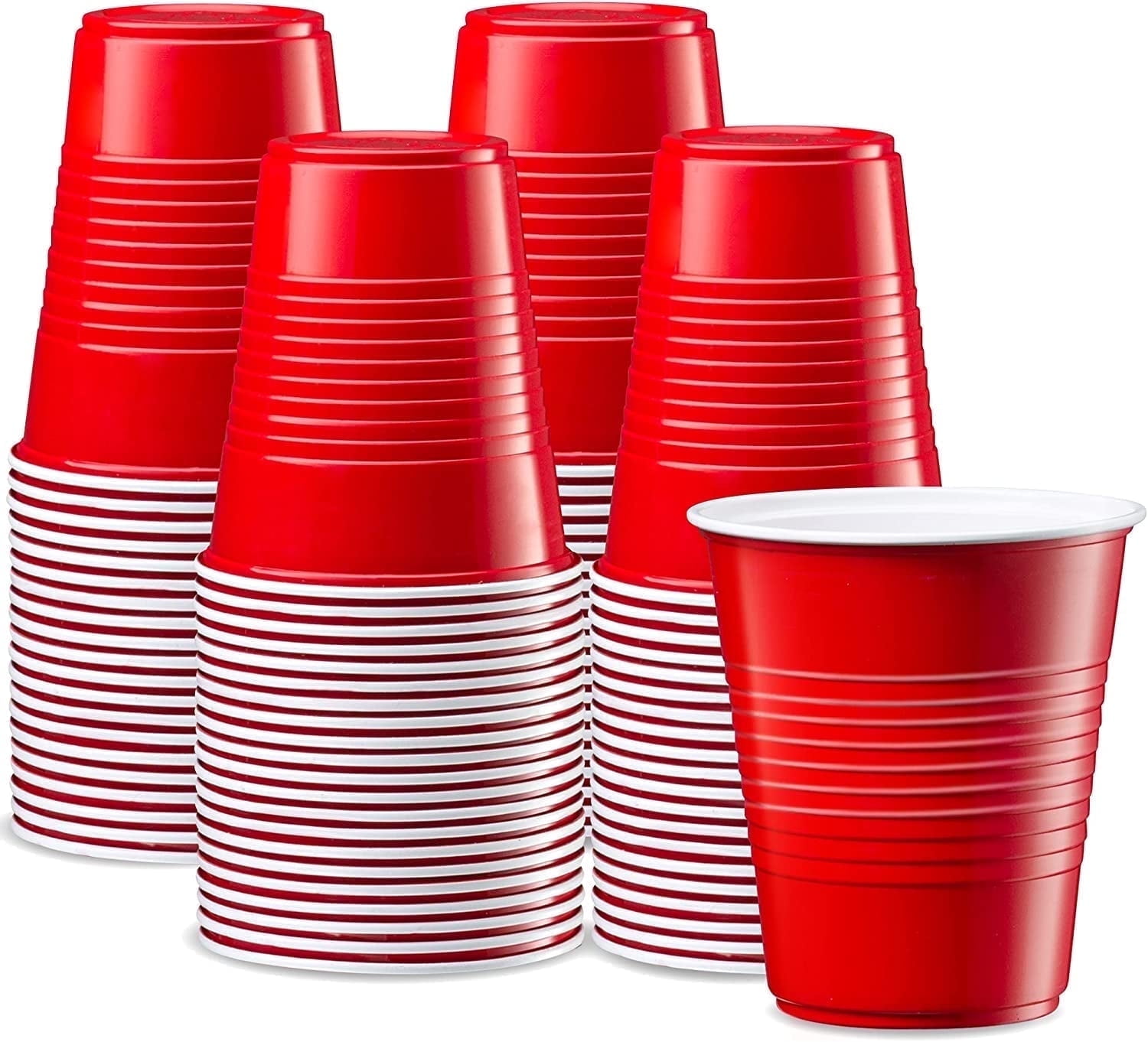 Comfy Package Bulk 12 Oz Red Plastic Cups, Disposable Party Cups, 40 ...