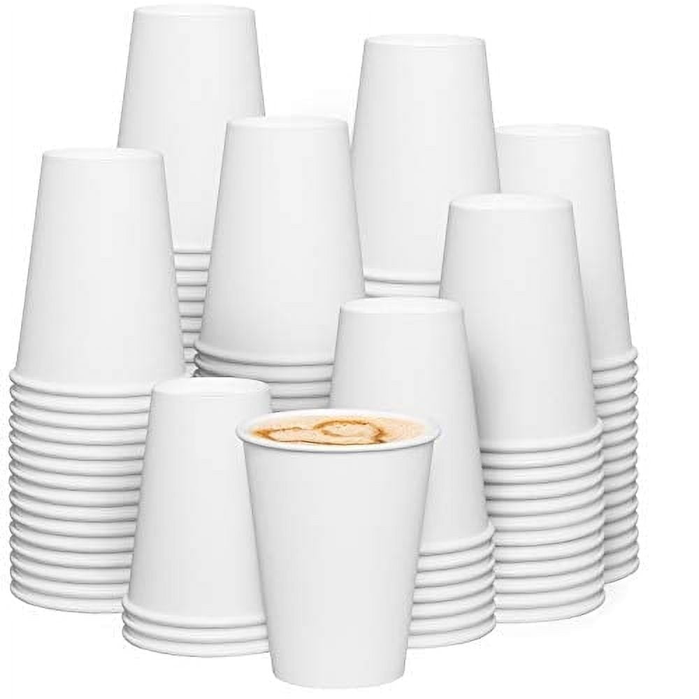 Comfy Package Large 12 Oz White Paper Cups with Lids, Hot To-Go ...