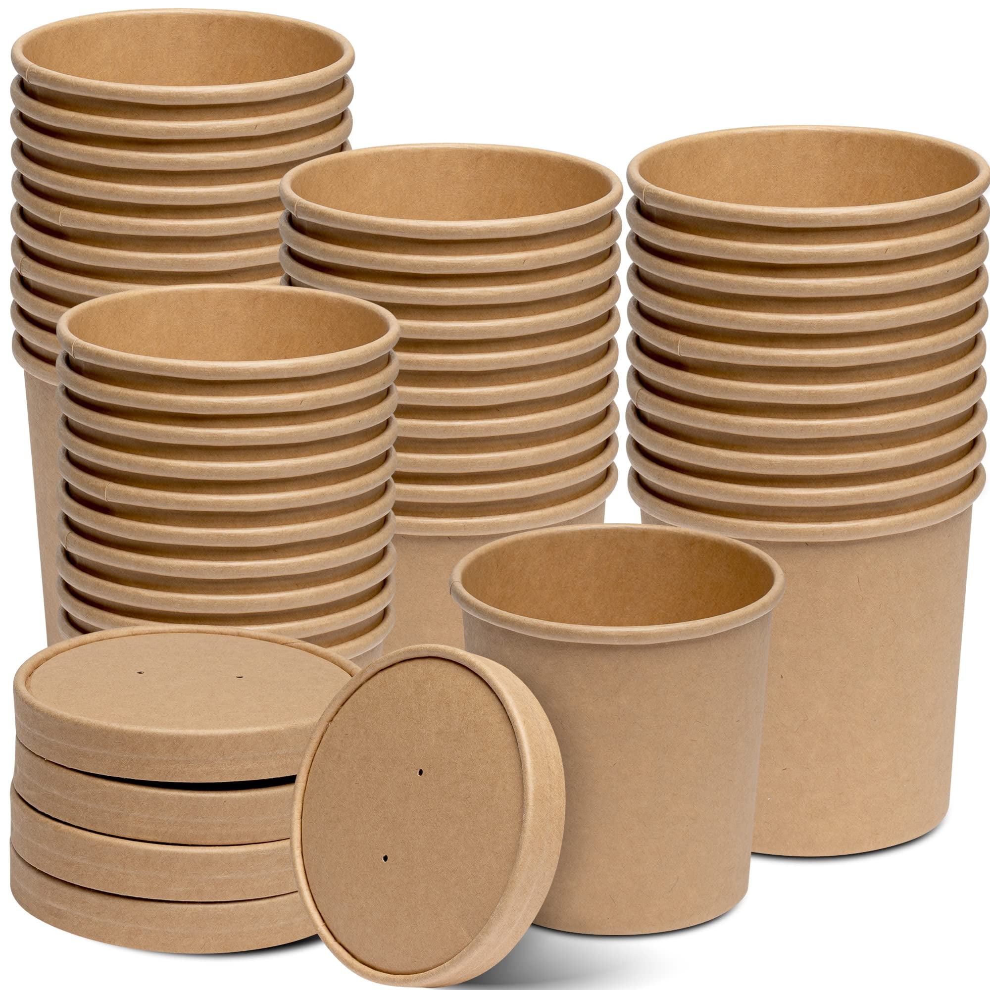 GUSTO [16 oz. - OKA4 50 Count Kraft Paper Food Containers with Vented ...