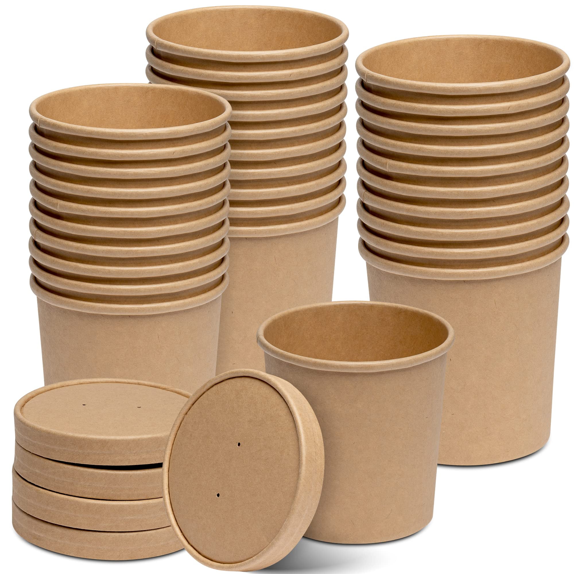 GUSTO [16 oz. - TSF6 25 Count Kraft Paper Food Containers with Vented ...