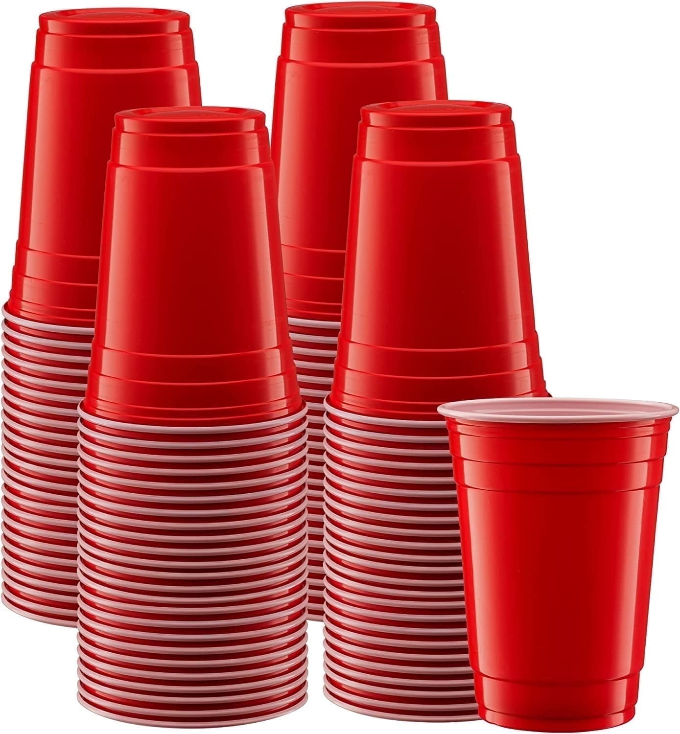 GUSTO 18 Oz Plastic Red Cups, BPA-Free Disposable Drinking Cups, 100 ...