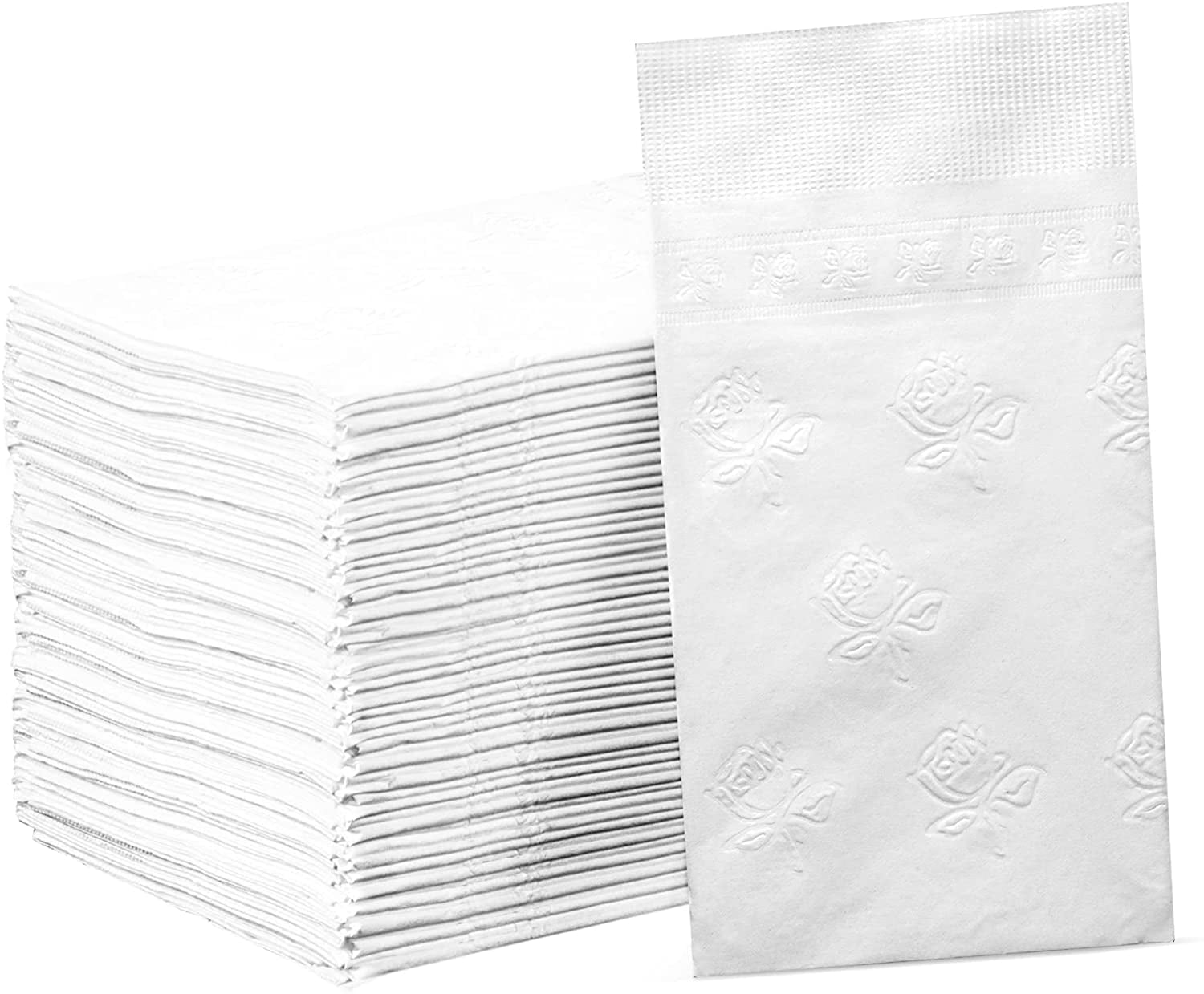 Comfy Package 2-Ply Heavy-Duty Disposable Dinner Napkins, Folded White ...