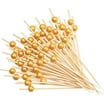 Gold Pearl Bamboo Appetizer Toothpicks for Fancy Catering, Long Snack ...
