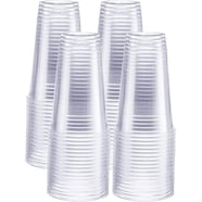 Shop Square 32 oz Plastic Cups with Lids, Disposable Clear Cups, Spill ...