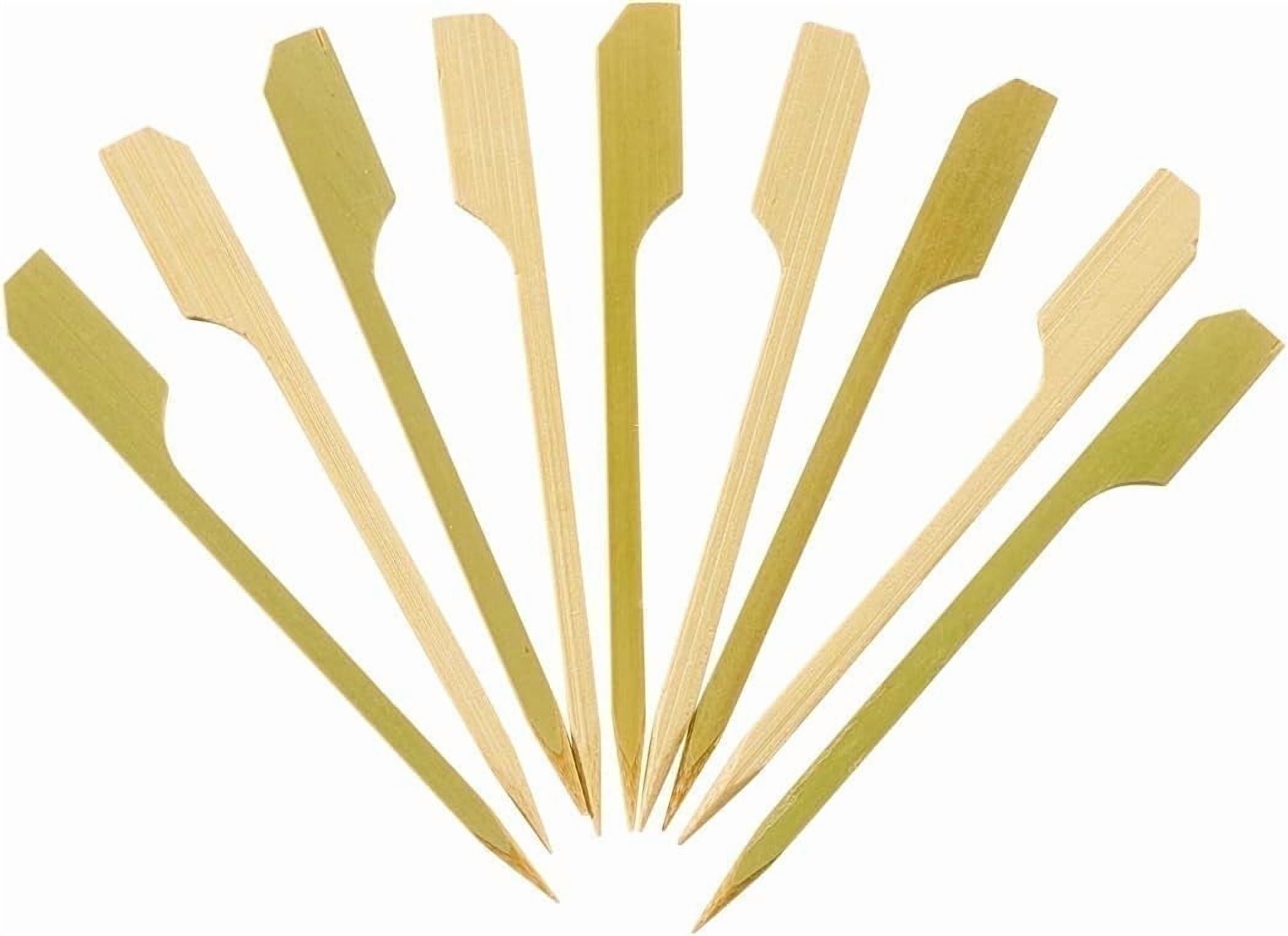 GUSTO 3.5" Paddle Bamboo Picks Wood Skewers for Appetizers, 100 pack ...