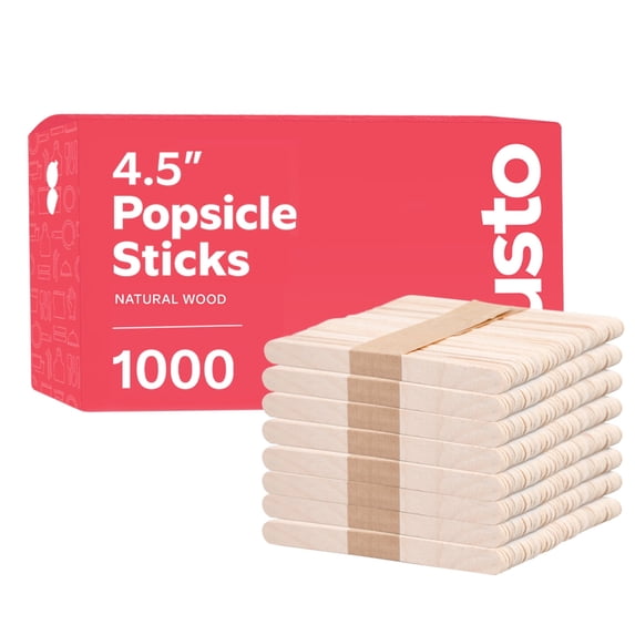 Comfy Package Multipurpose 4.5” Wooden Popsicle Sticks, 1000-Pack for ...