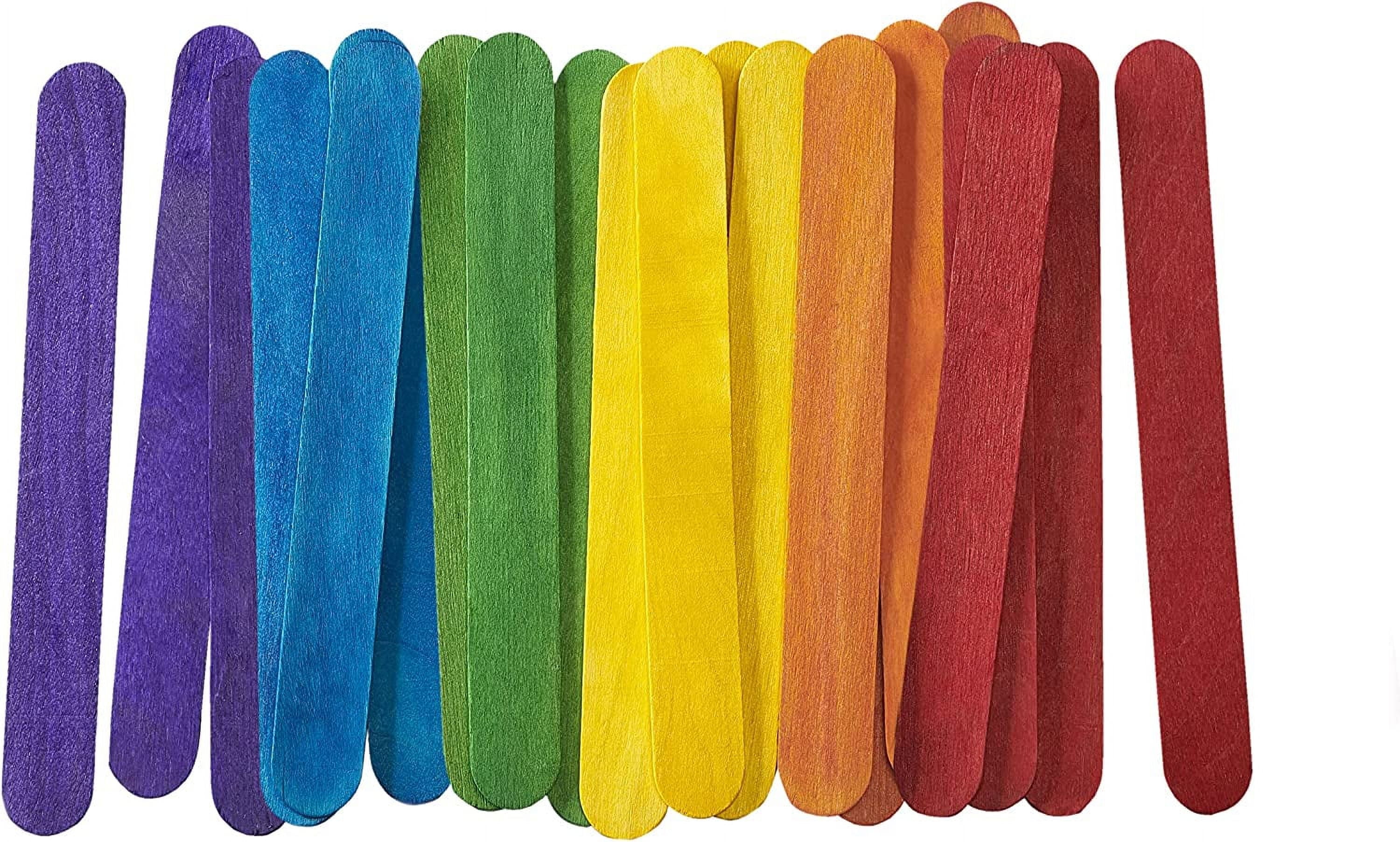 GUSTO 6" Colored Popsicle Stick Set Wooden Sticks for Crafts, Assorted ...