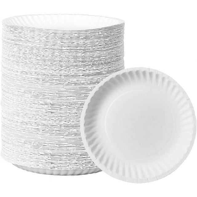 GUSTO 6" Disposable Paper Plates Decorative Craft Paper Plates, 500 ...